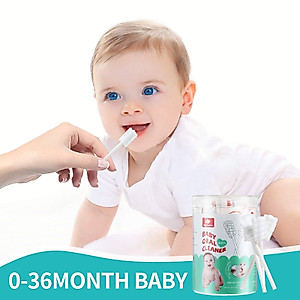 dearlomum Baby Tongue Cleaner, Newborn Toothbrush, 48PCS Disposable Infant Toothbrush Clean Mouth,Gauze Gum Cleaner Oral Cleaning Stick Dental Care for 0-36 Month