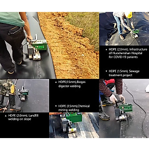 Geomembrane HDPE Welding Machine Hot Wedge Welder 1800W Overlap Welding Tool for 1.0-3.0mm Liner Lesite (120V/1650W)