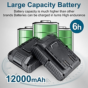 WUKAKA Tile Vibration Tool - High Performance Dual Suction Cup Tile Vibrator Machine. (2 x 12000mAh Battery, 24000r/min 6 Speed)