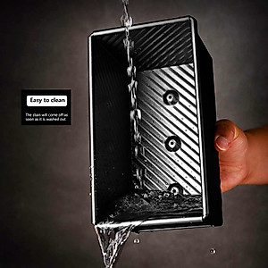 Black Pullman Loaf Pan with Lid, 1 lb Dough Capacity, Nonstick Bread Toast Mold with Cover, Carbon Steel Corrugated Bread Mould Bakeware