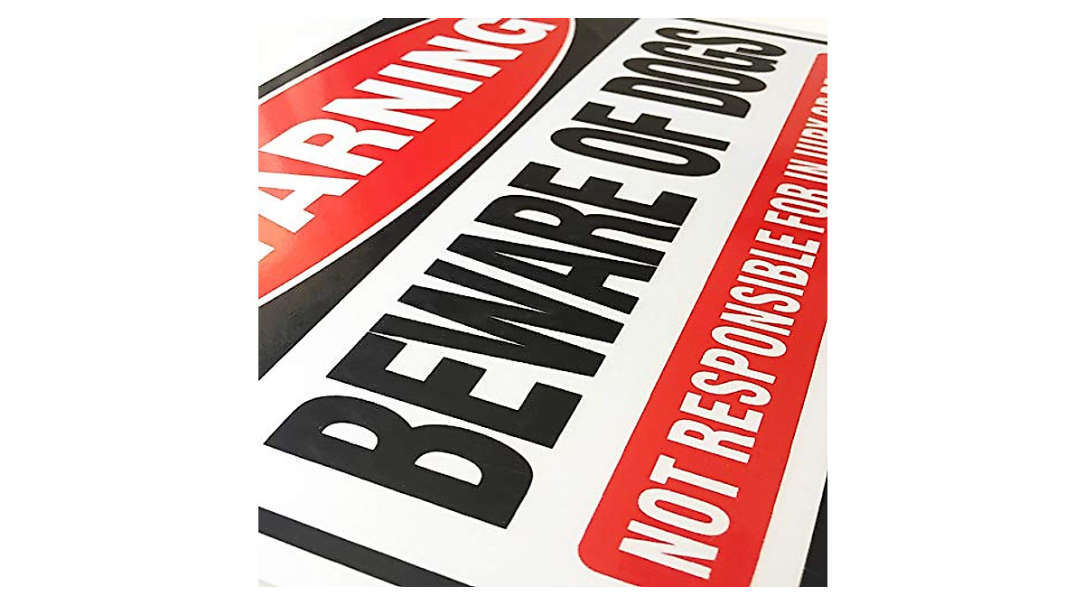 Durable 2-Pack Beware of Dog Sign | Reflective Outdoor Warning