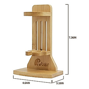 Rubor Hamster Water Bottle with Stand Small Animal Water Bottle Holder with 125ml Hanging Water Auto Dispenser for Syrian Rabbit Dwarf Gerbils Mice Rats Degus Small Pet Rodents (Bule)