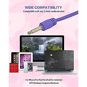 OHEDMEH Wired Earbuds for Kids in-Ear Headphones, Cute Donut Kids Earphones for School, Flat Cable Cute Earbud with Microphone and Lovely Kids Ear Buds Storage Case for Girls Boys and Adults (Purple)