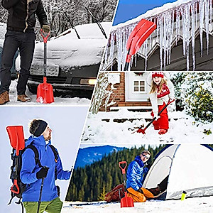 COFIT 47" Retractable Snow Shovel and 39" Snow Brush, Detachable and Extendable Snow Removal Telescoping Brush and Shovel for Car Auto Truck SUV Windshield