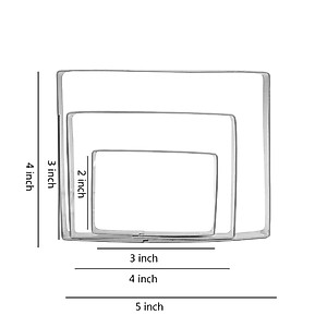 Large Rectangle Cookie Cutter Set - 5”,4”,3” - 3 Piece - Stainless Steel