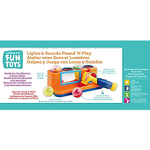 Nothing But Fun Toys Lights & Sounds Pound and Play Designed for Children Ages 18+ Months,Multi