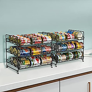 2 Pack- SUFAUY Can Rack Organizer, Stackable Can Storage Dispenser Holds up to 72 Cans for Kitchen Cabinet or Pantry, Bronze