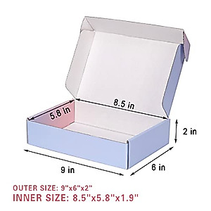 DERZIFUN 30 Pack 9x6x2 Inch Shipping Boxes Packaging for Small Business, Corrugated Box Mailers for Mailing, Recyclable Cardboard Packing Literature Mailer Gift Boxes