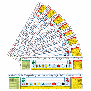 Carson Dellosa 36 Pc. Traditional Manuscript Name Plates for Desks, Name Plates for Classroom with Alphabet, Ruler, Number Line, and Addition & Number Chart, Desk Name Tags Classroom
