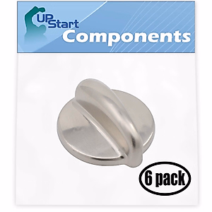UpStart Components 6 Pack Replacement Surface Burner Control WB03K10303 Range, Stove, Oven Control Knob for General Electric P2B918SEM1SS Dual Fuel Range