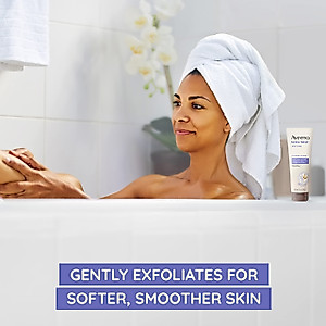 Aveeno Stress Relief Body Scrub, Exfoliating Body Wash for Softer, Smoother Skin, Formulated with Prebiotic Oat & Lavender Scent to Calm & Relax, Sulfate-Free & Soap-Free, 8 fl. oz