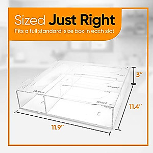 mRUB Clear Storage Bag Organizer - Ziplock Bag Organizer for Snack, Quart, Gallon & Sandwich Bags, Plastic Bag Organizer for Kitchen Drawer, Tabletop or Wall Mount, 11.4 x 11.9 Inches