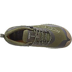 KEEN Men's NXIS Evo Low Height Waterproof Fast Packing Hiking Shoes, Dark Olive/Black Olive, 11