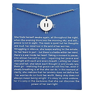 kaisinse Pause Necklace Yoga Jewelry Zen Necklace Gift for Yoga Lovers Wanderlust Necklace Meditaiton Gift for Women with Message Card (Silver)