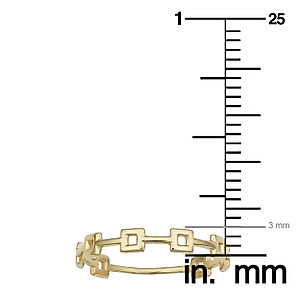 Kooljewelry 14k Yellow Gold Square Cut-outs Ring (size 8)