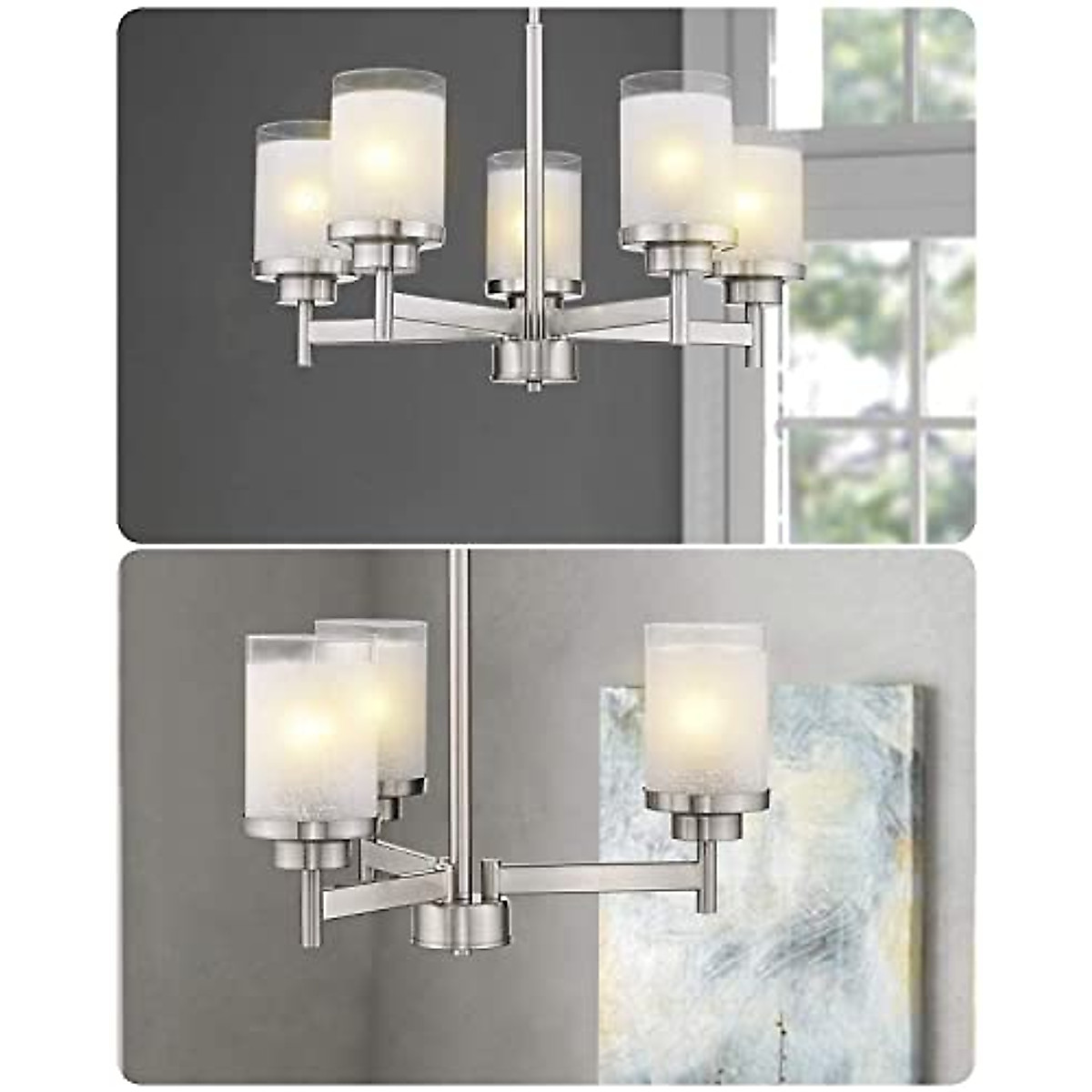 3-Pack White Linen Frosted Glass Lamp Shade, Glass Shade Covers Replacements for Light Fixtures, 1.65 Inch Fitter Globes Lampshades for Chandelier Wall Sconces Pendant Lights Bath Vanity Lights