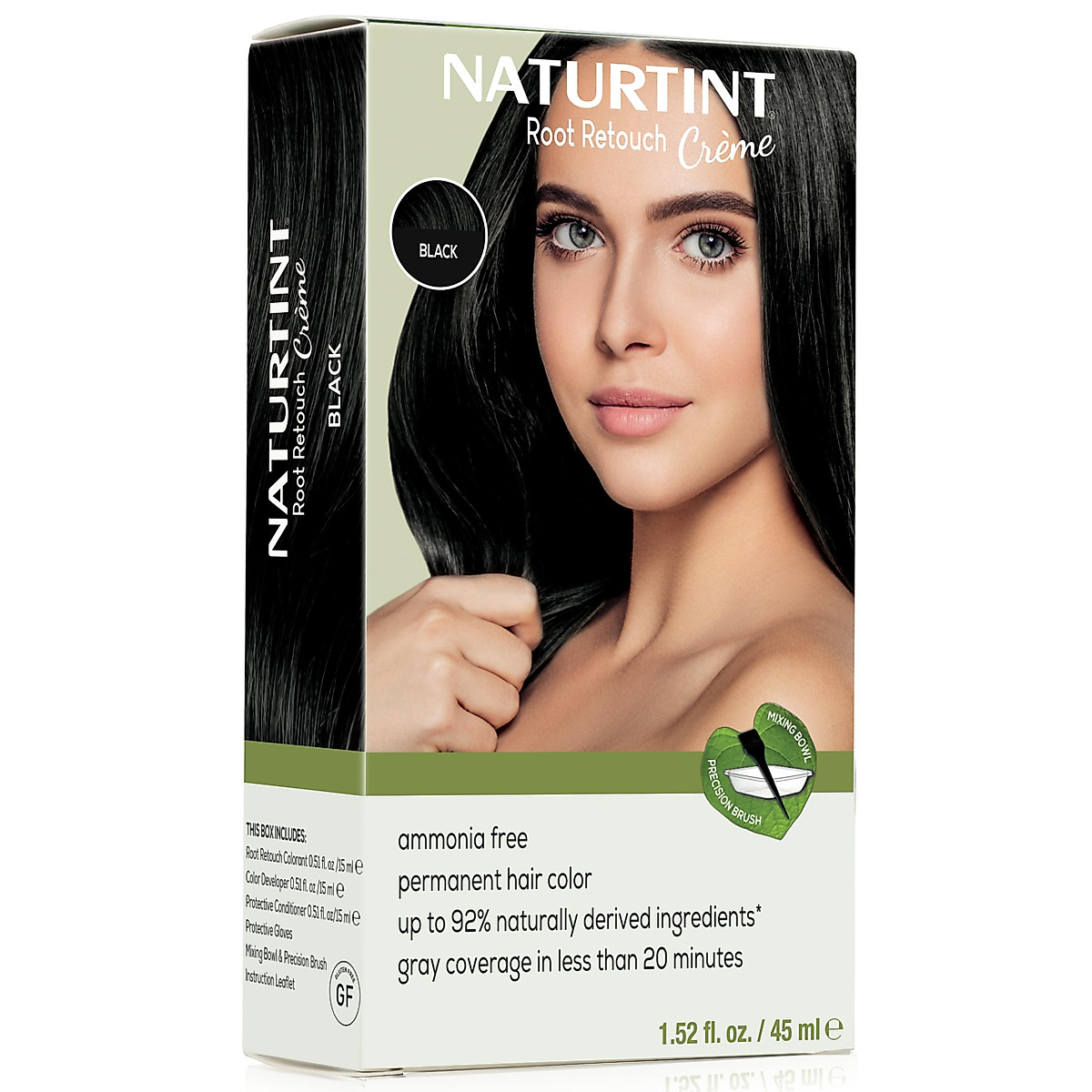 Naturtint Black Root Retouch Crème Permanent Hair Color - Ammonia Free, Conceal Grays, No Artificial Scent, 1.52 Fl Oz