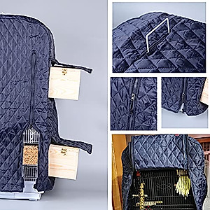 Universal Bird Cage Cover Good Night Cocktail Cage Cover Black-Out Pets Birds Parrot Cage Cover Shade Windproof Light-Proof Sleep Reduces Distractions Double Zipper Breathable Cloth Without Cage