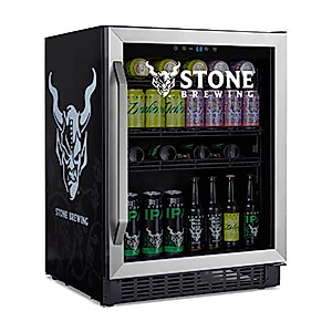 NewAir Stone Brewing 180 Can FlipShelf Beverage and Beer Refrigerator, 24” Built-In or Freestanding Wine Cooler with Reversible Shelves, Perfect for Bar, Gamer Room, or Office