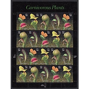 Carnivorous Plants Sheet of Twenty 34 Cent Stamps Scott 3531a