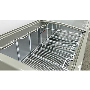 Chest Freezer Glass Door sliding Commercial Ice Cream Freezer 72" White Curve Display Top w/Storage Baskets 19 Cu.ft sd651s