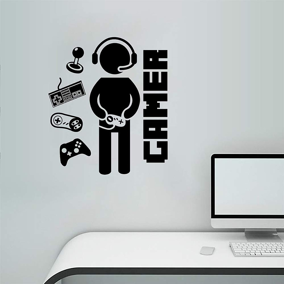 SITAKE Game Room Decor, “Gamer” Boys Room Decorations for Bedroom, Kids Wall Decor and Wall Stickers for Playroom, 19.7 × 22.0 Inch