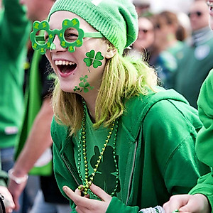 St. Patrick's Day Shamrock Temporary Tattoos, Waterproof Body Face Stickers Party Favors 144 PCS