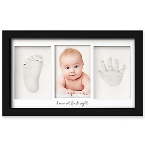 Baby Hand and Footprint Kit - Baby Footprint Kit, Newborn Keepsake Frame, Baby Handprint Kit, Personalized Baby Gifts, Nursery Decor, Baby Shower Gifts for Girls Boys (Onyx Black)