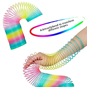 Magic Giant Rainbow Coil Toy - Jumbo Classic Multicolor Coil Spring Toy for Boys and Girls Birthday Christmas Party(4.2 x 4.2 inch)