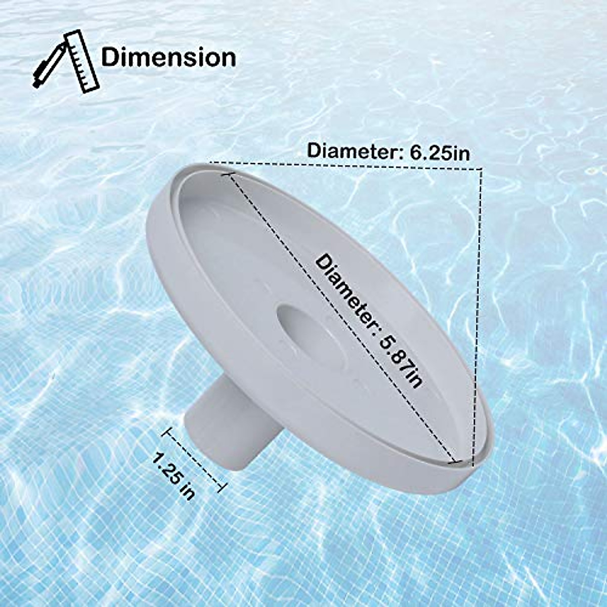 Above Ground Pool Vacuum Plate for compatible with HydroSkim 513330, compatible with Hayward SP1091WM Replace Pool Skimmer, 6.25" Round