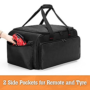 DSLEAF RC Storage Bag for 1/8 & 1/10 Car, Protective RC Carry Case with Multi Pockets for Batteries, Charger, Tools and other Accessories (Patent Design)
