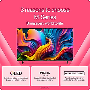 VIZIO 55-Inch M-Series 4K QLED HDR Smart TV with Voice Remote, Dolby Vision, HDR10+, Alexa Compatibility, VRR with AMD FreeSync, M55Q6-J01, 2022 Model