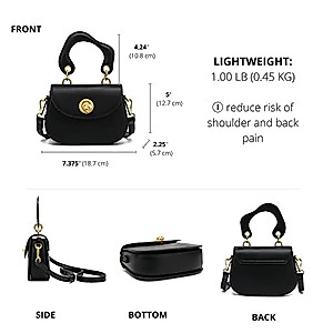 Scarleton Crossbody Bags for Women, Purses for Women, Satchel Shoulder Bag, Lightweight Gold Chain Crossbody Bag Purse, H210601 - Black