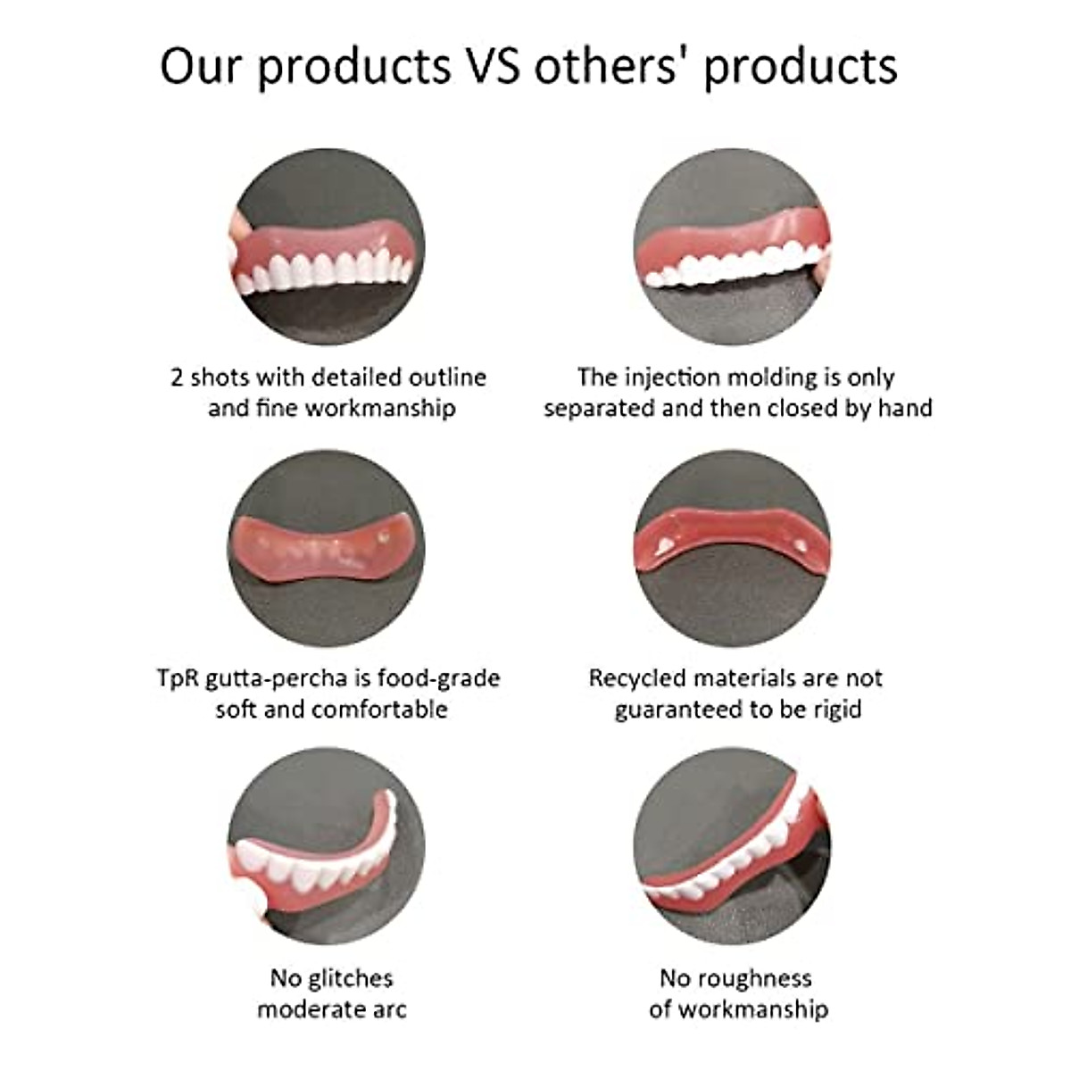 Upper and Lower Veneer, Dentures for Women and Men, Fake Teeth, Natural Shade! Fix Your Smile at Home Within Minutes!