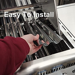 YIHAM KS775 Heat Shield Sear Plate Replacement Parts for Napoleon Legend LEX 485 605 730 Mirage Lifestyle Gas Grills, Stainless Steel Heat Plate Tent Flame Tamer Burner Cover 16 1/2 x 6 inch, Set of 4