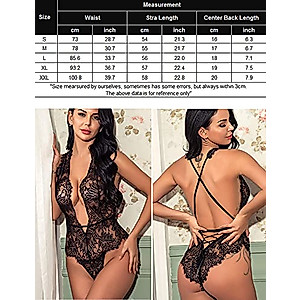 Avidlove Women One Piece Lingerie Lace Bodysuit Deep V Teddy Mini Babydoll Fairy Costumes