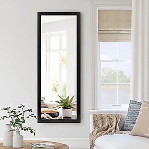 NeuType Full Length Mirror 43"x16" Large Mirror Bedroom Locker Room Standing Hanging Mirror Dressing Mirror, Black(No Stand)