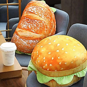 GKWW Cheeseburger Plush Pillow Hamburger Stuffed Pillow Giant 3D Simulation Burger Cushion Fluffy Cheeseburger Plushie Pillow Toys Gift for Room Decor Holiday Birthday