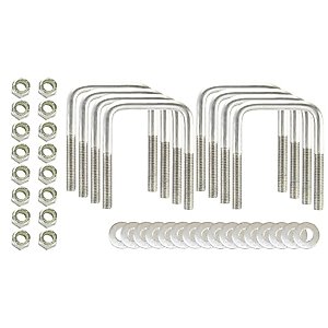 TMW - (8) 304 Stainless Steel Square U-Bolts 1/2" Diameter x 3-1/16" Inside Width x 4-5/16" Inside Height with 304 SS Lock Nuts and Washers for Boat and Utility Trailers Made in The U.S.A.