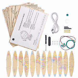 3D Wooden Puzzles for Adults, 2023New LED Light Wooden Globe Puzzle, Model Building Kits, Room Decor for Women, Men, Teen, Girls, Boys, Halloween Party, Christamas Gift