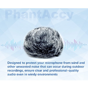PhantAccy Pop Filter/Windscreen for Blue Yeti and Yeti Pro Microphones, Furry Mic Cover for Wind and Ambient Noise Reduction