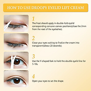 Eyelid Tape, Eyelid Lift Tape, Double Eyelid Tape, Double Eyelid Stickers, Invisible Eyelid Tape, Self-Adhesive Eyelid Lifter Strips with Fork Rods, Breathable & Waterproof, Instantly Enlarge The Eyes