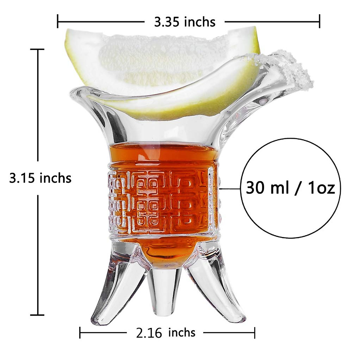 Soju Shot Glasses, 1oz Unique Shot Glasses Set of 6/Special Tequila Glasses/Port Glasses