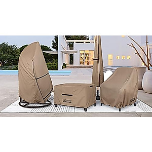 ULTCOVER Patio Coffee Table Cover, Waterproof Rectangular Outdoor Small Side Table Cover 48x26x18 inch