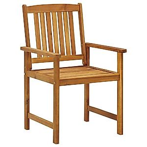 UTSRABFA Outdoor Dining Chair Dining Side Chair Conversation Furniture Set Patio Chairs with Cushions 2 pcs Solid Acacia Woodfor Lawn Backyard & Garden All-Weather Resistant