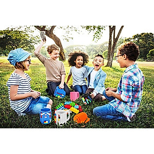 Gvendo Build on Brick Coffee Mug, Fun Gaming Mugs with Handle DIY Pink Large Coffee Cup Funny Gifts for Men Women Office Work or Childhood Education