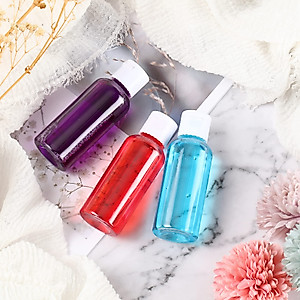 100 Pack 2 oz Travel Bottles Plastic Bottles with Lids Travel Size Cover Cap Plastic Travel Size Bottles Refillable Dispensing Bottles with 5 Funnels Liquid Lotion for Travel(Clear)