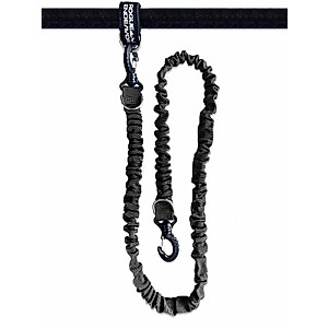 Rogue Endeavor 3-Point Stretch Paddle Leash for SUP (Stand Up Paddle Board), Kayak & Canoe. Center-Pivot for Easy Transition. Soft Nylon, Easy Stretch, 360 Swivels (Black)