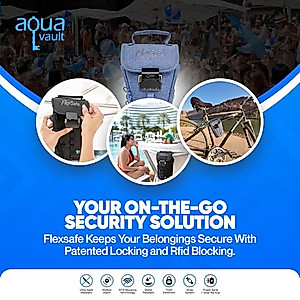FlexSafe Anti-Theft Lockable Travel Safe & Portable Beach Chair Vault. As Seen on Shark Tank. Personal Safe thats Packable, Lightweight, & Slash Resistant by AquaVault - Heather Grey Color