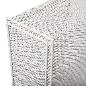 Mind Reader FILEBASK-WHT Metal Mesh Storage Letters, Documents, Folders, Office Organization, White File Basket